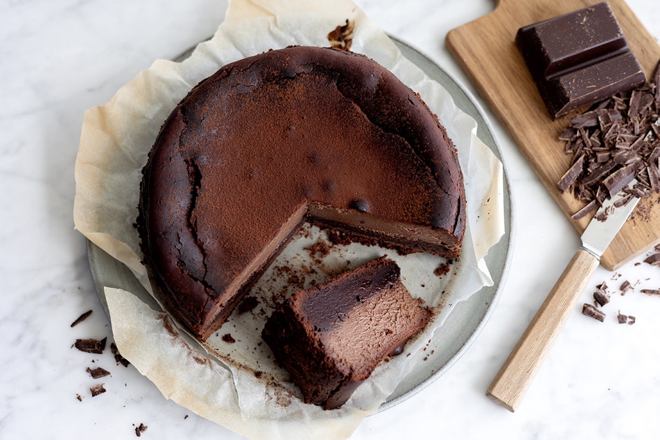 Baskisk choklad-cheesecake
