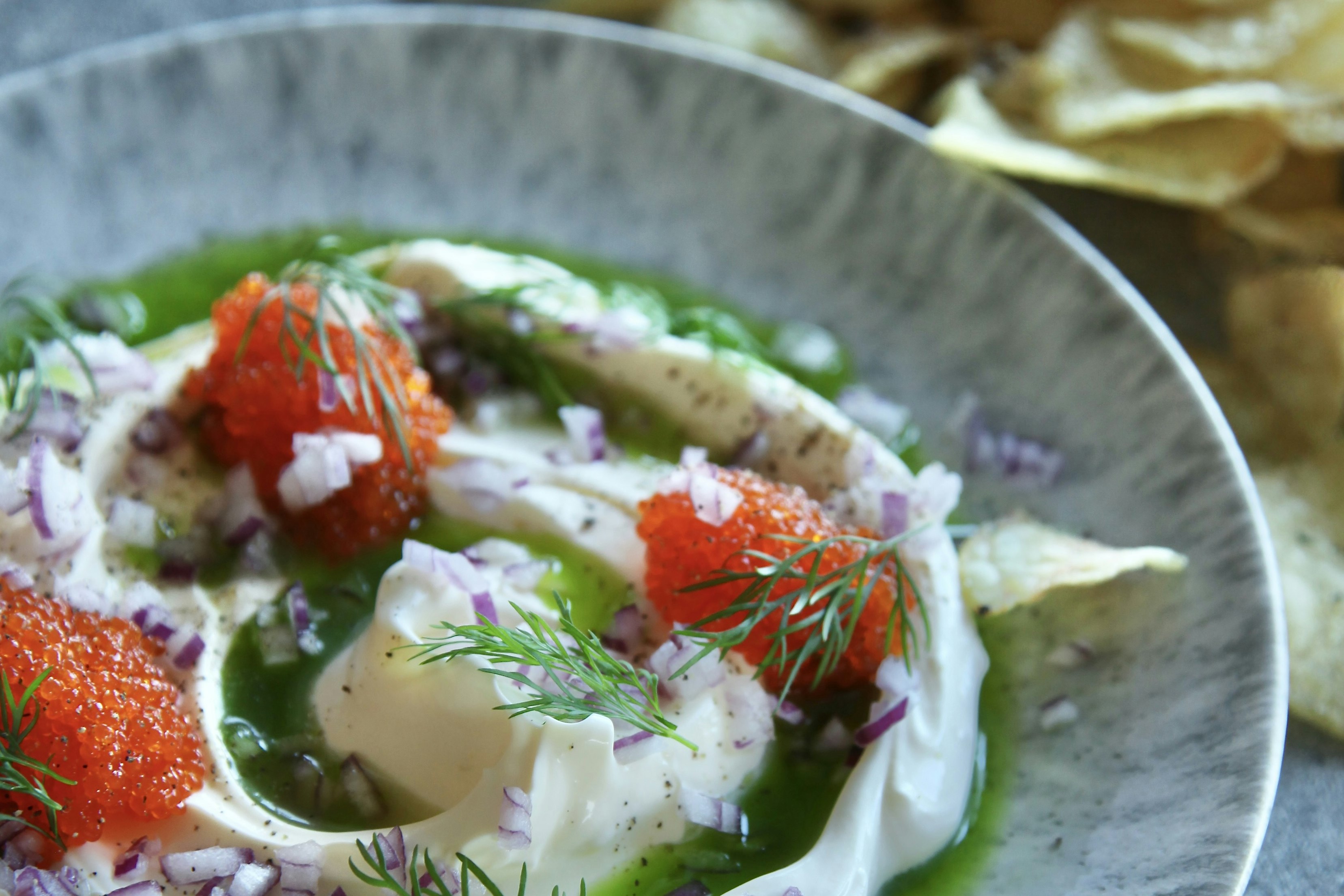 Chips och dipp med tångrom & dillolja | Catarina Königs blogg