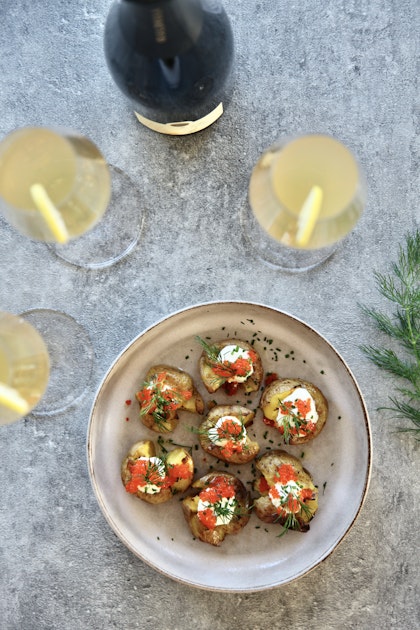 Smashed potatis med tångrom & Smetana